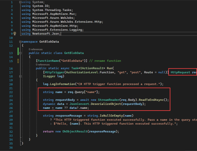 How To Specify The Format Of The Request Body Of An Azure Function Under The Kover Of Business