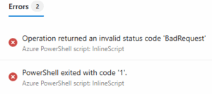 Bad Request Error when Running PowerShell Command in Azure Devops | Under the kover of business ...